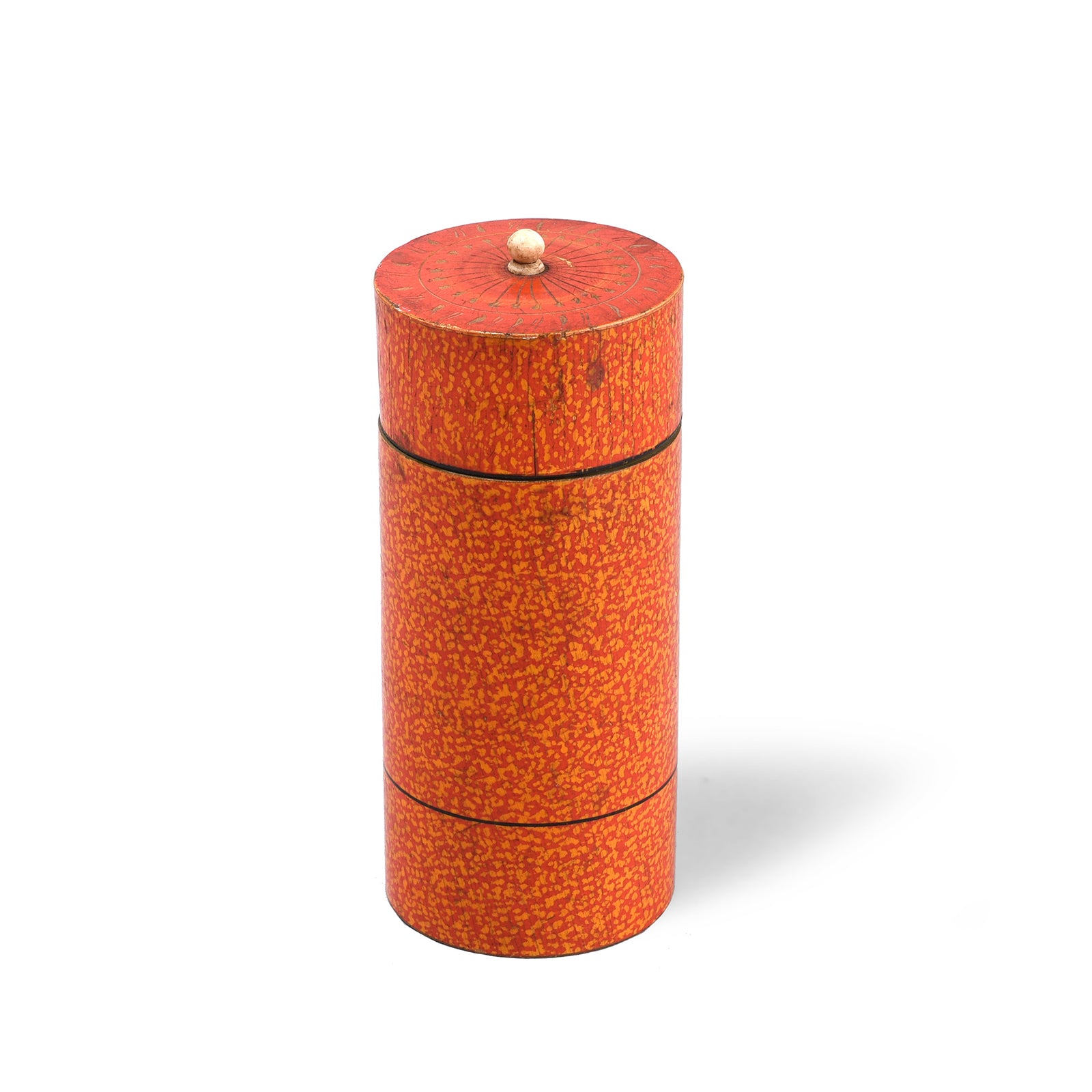 Old Scratchwork Lacquer Pot From Rajasthan - Early 20th Century ...