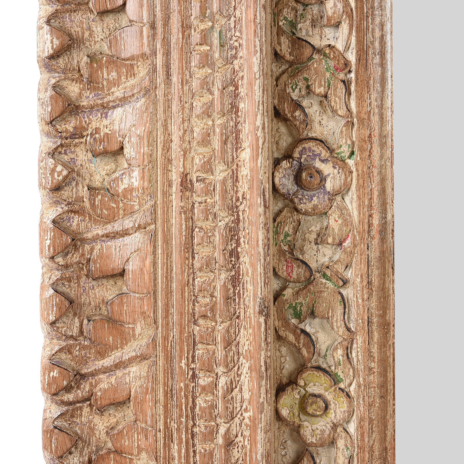 Carved Large Mihrab Mirror - Limed And Painted Finish | Indigo Antiques