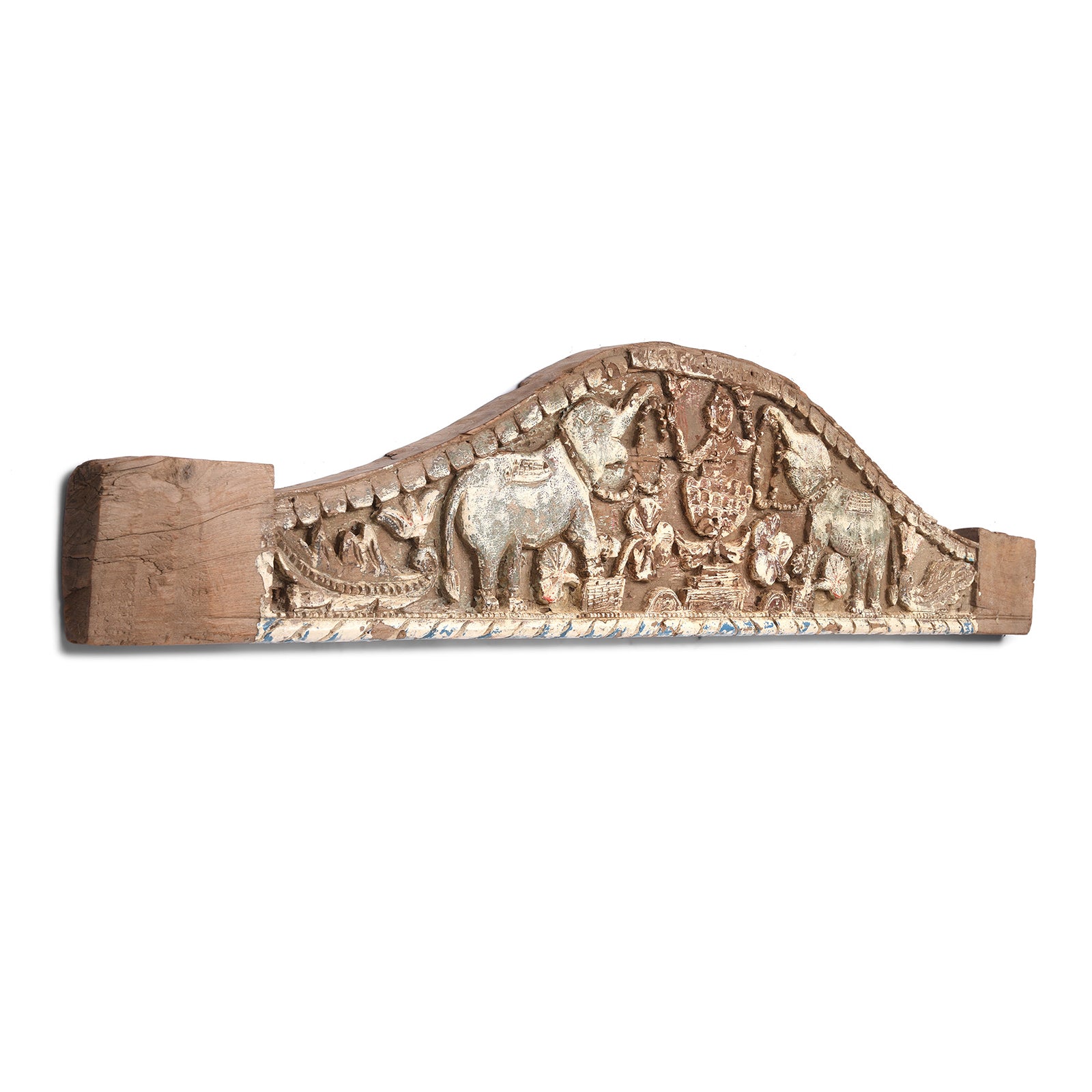 Carved Teak Elephant Lintel Panel From Andra Pradesh - 19th Century ...