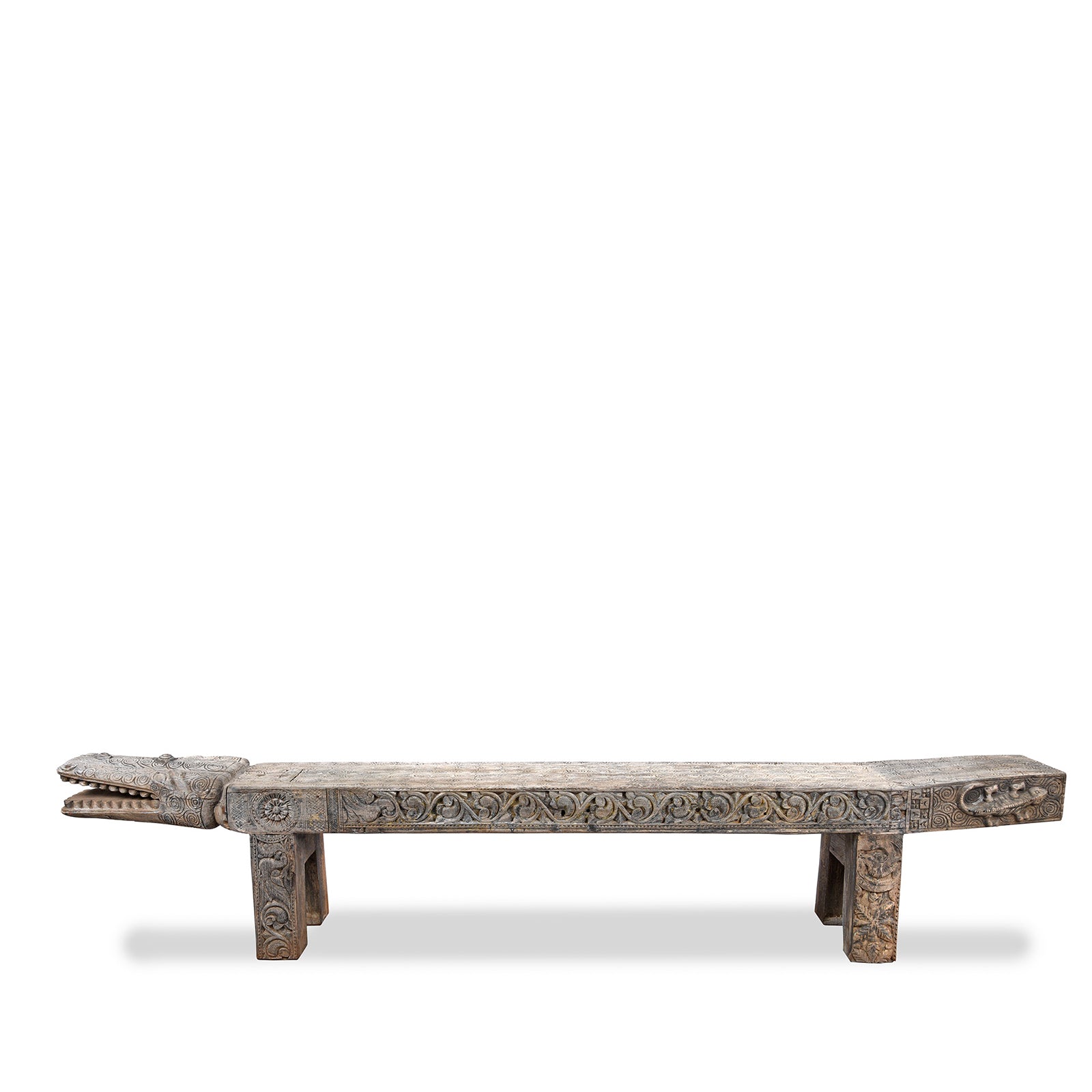 Vintage Crocodile Bench From Kerala | Indigo Antiques