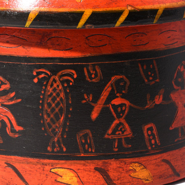 Painted Lacquer Pot From Pakistan | Indigo Antiques