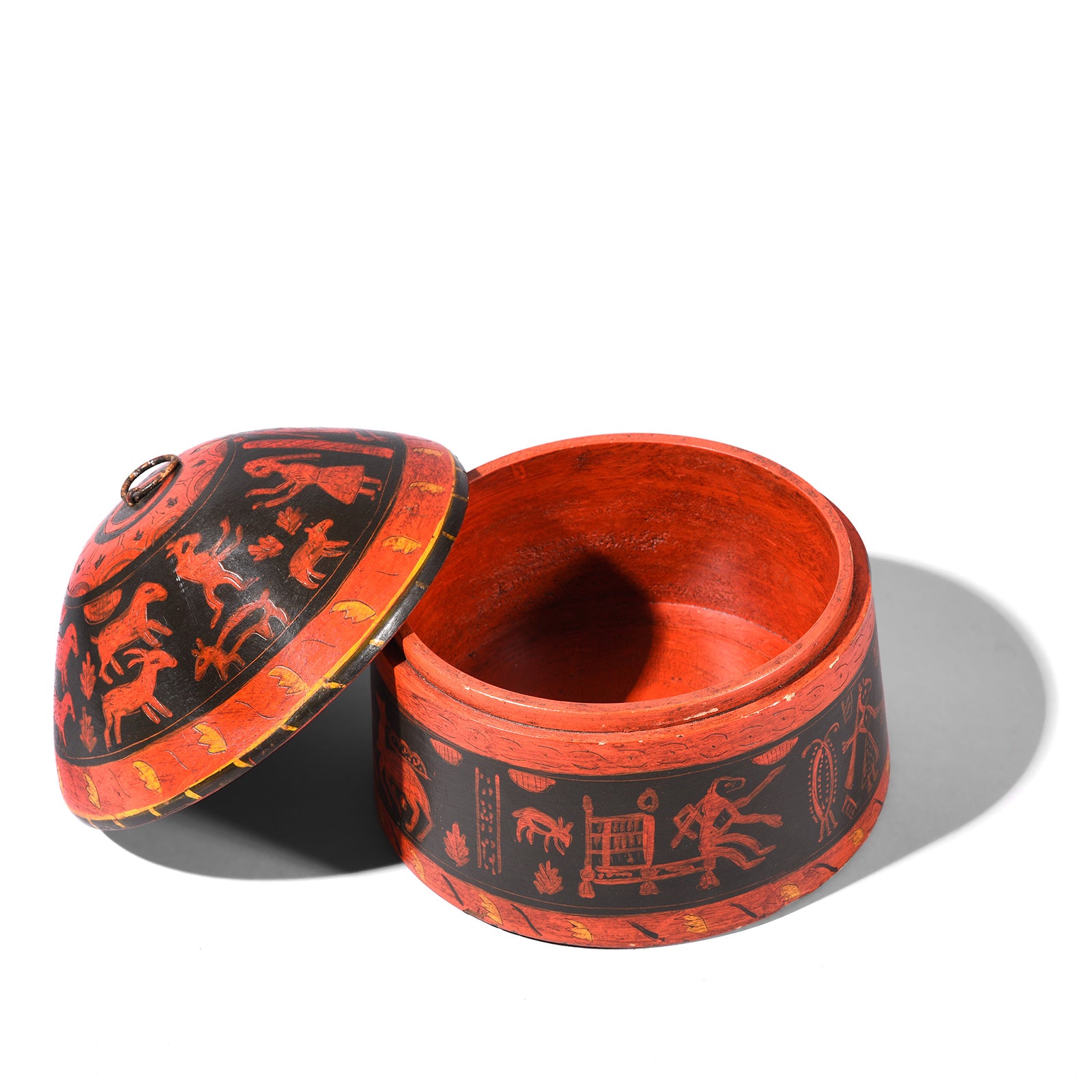 Painted Lacquer Pot From Pakistan | Indigo Antiques