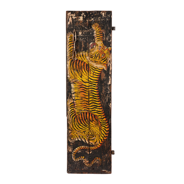 Vintage Black Painted Indian Tiger Panel | INDIGO ANTIQUES - Indigo ...