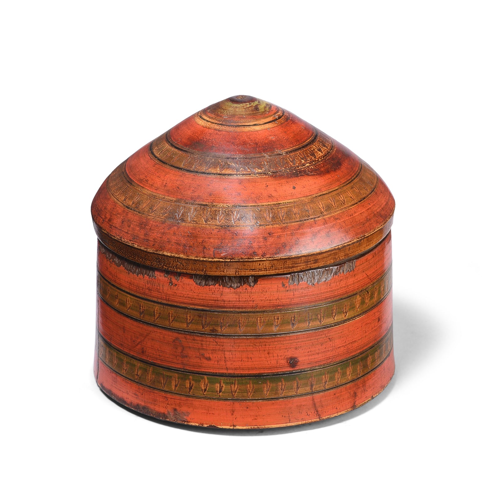 Antique Scratchwork Lacquer Pot From Sindh | Indigo Antiques