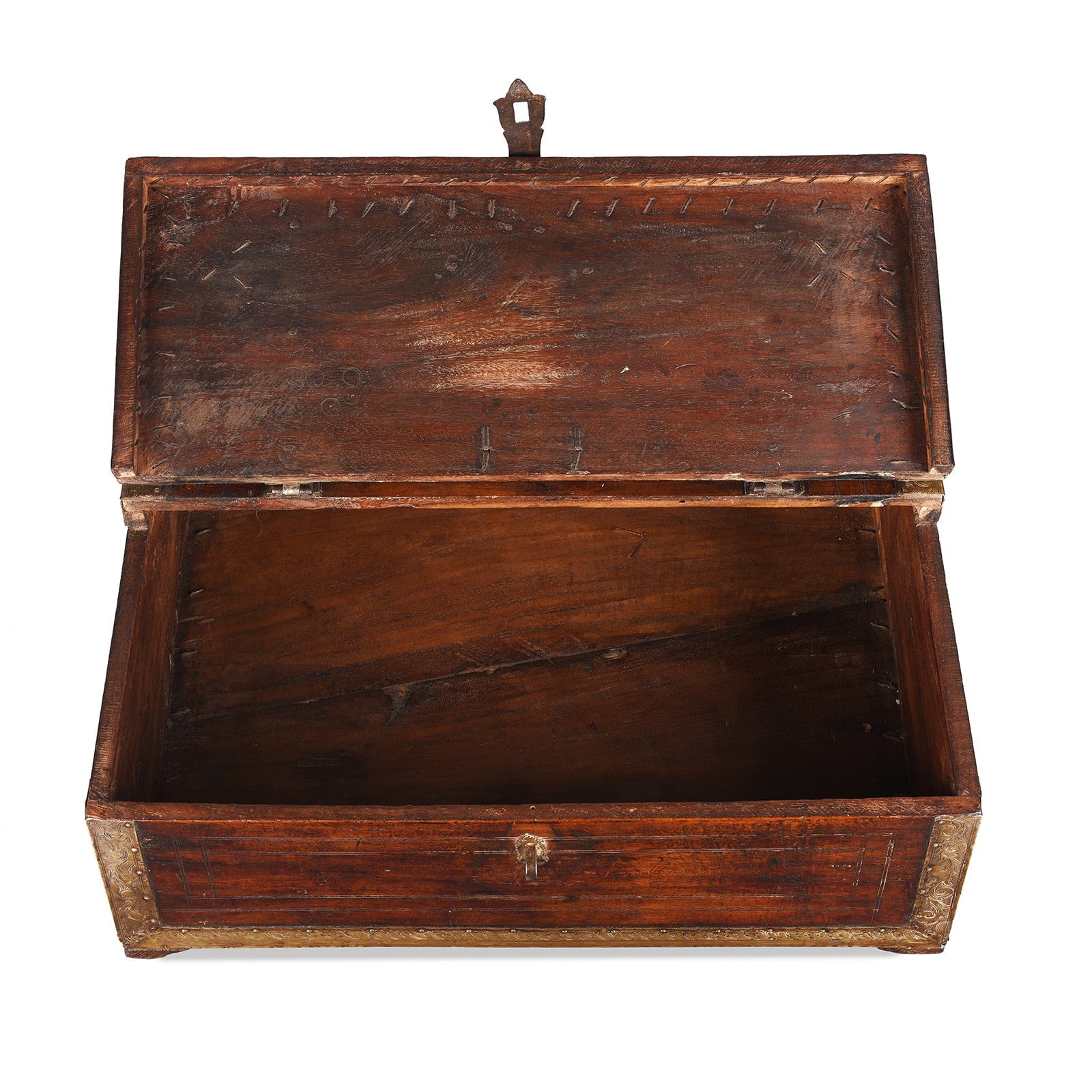 Antique Brass Bound Merchants Box From Shekhawati | Indigo Antiques