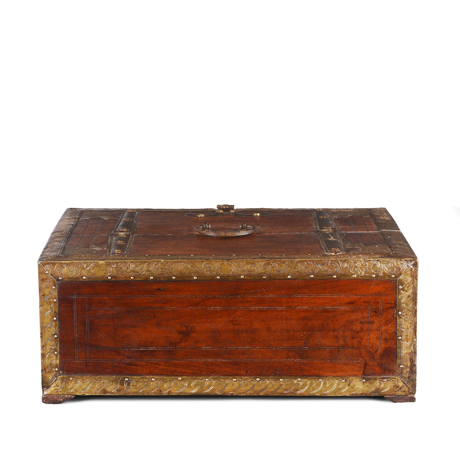 Antique Brass Bound Merchants Box From Shekhawati | Indigo Antiques