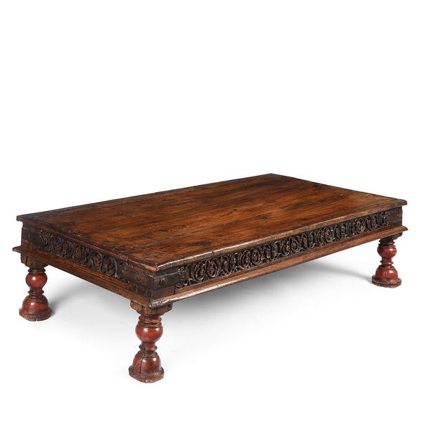 Small Antique Indian Takhat Coffee Table From Gujarat | Indigo Antiques