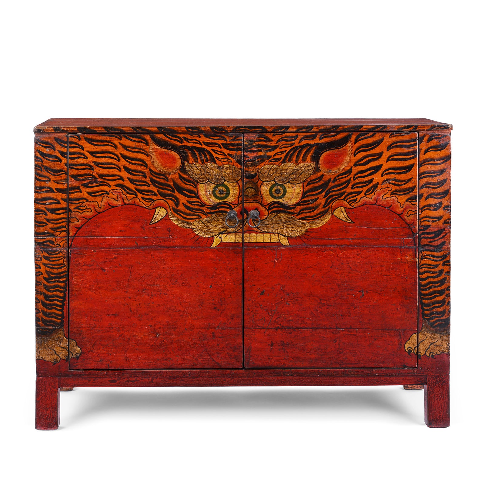 Antique Chinese Painted Tiger Cabinet | Indigo Antiques