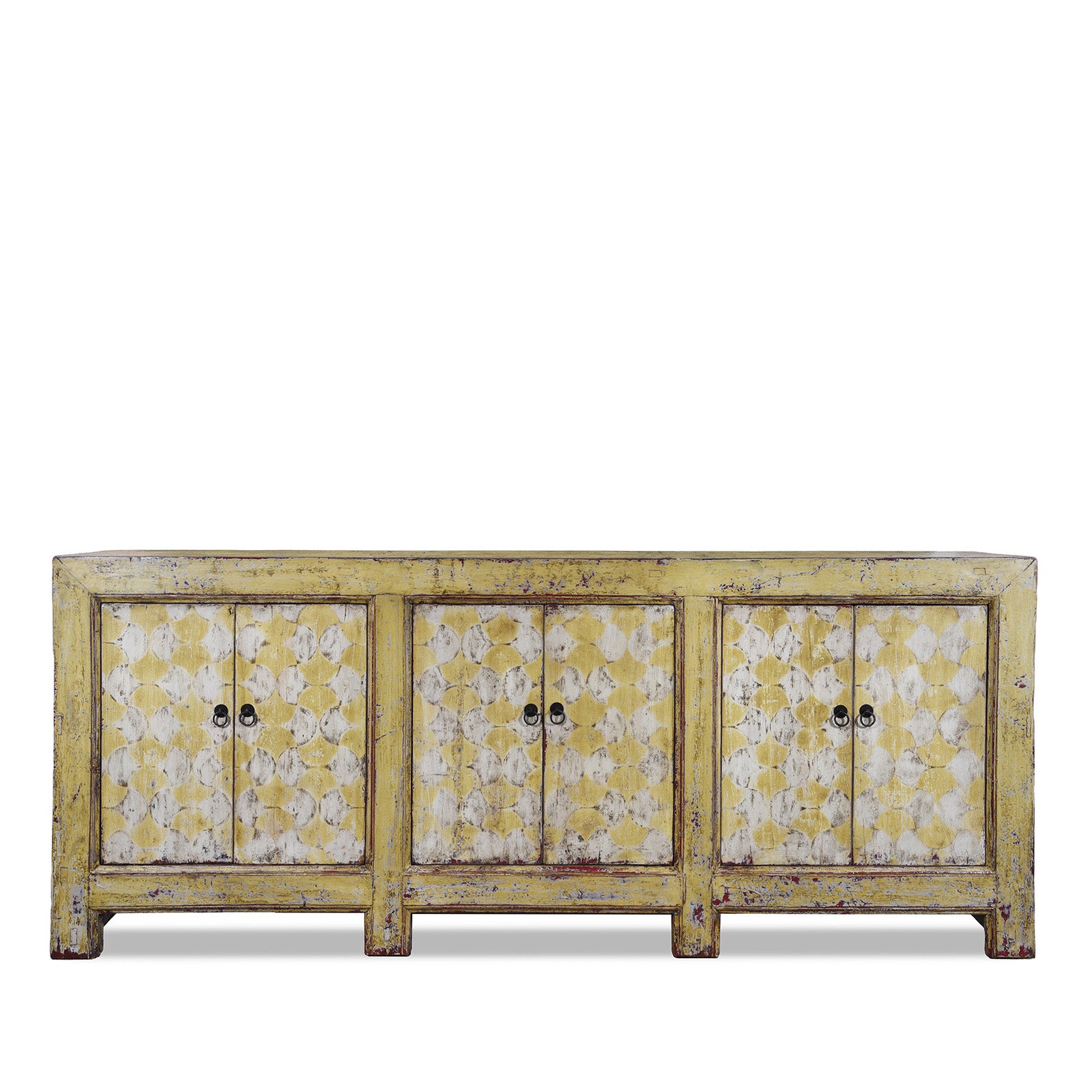 Yellow Painted 6 Door Mongolian Sideboard – Indigo Antiques