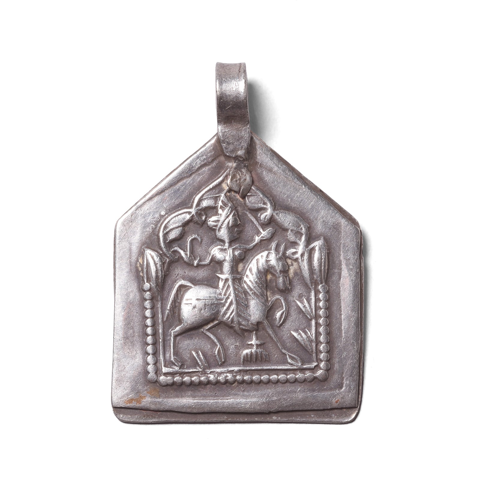 Antique Tribal Silver Bhumiya Raj Amulet| Indigo Antiques