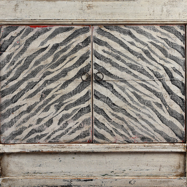 Painted Zebra Side Cabinet | Indigo Antiques