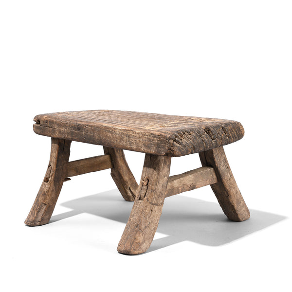 Rustic Farmhouse Elm Stool | Indigo Antiques