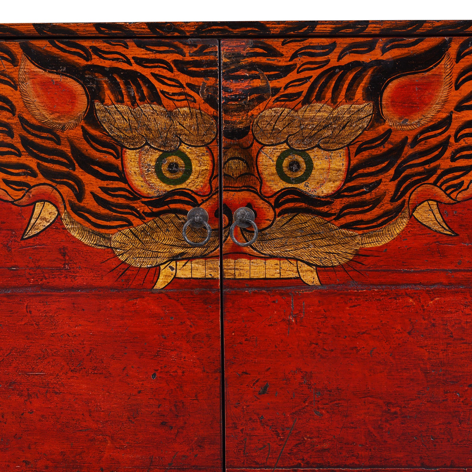 Antique Chinese Painted Tiger Cabinet | Indigo Antiques