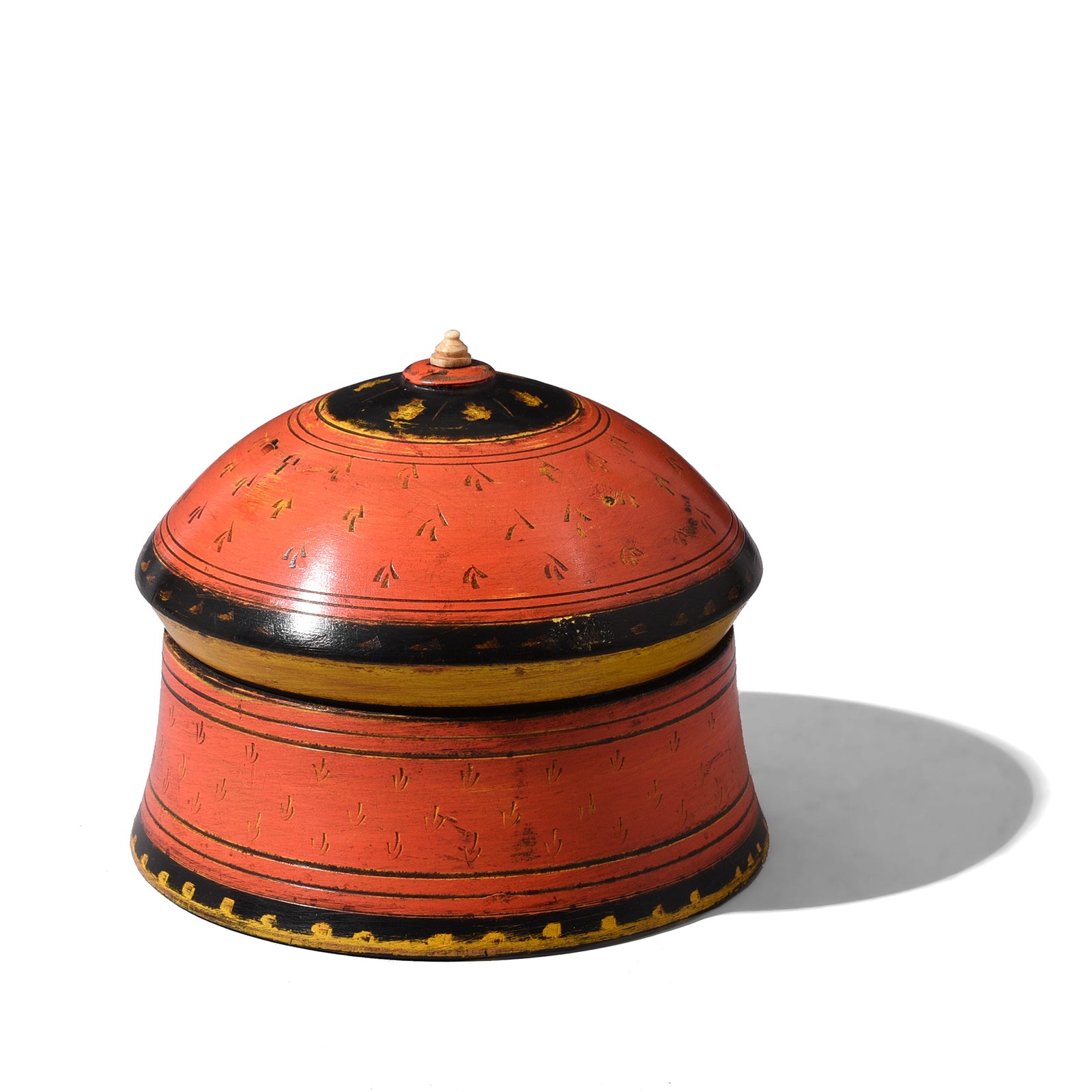 Vintage Lacquer Pot from Rajasthan ca 1930 | Indigo Antiques