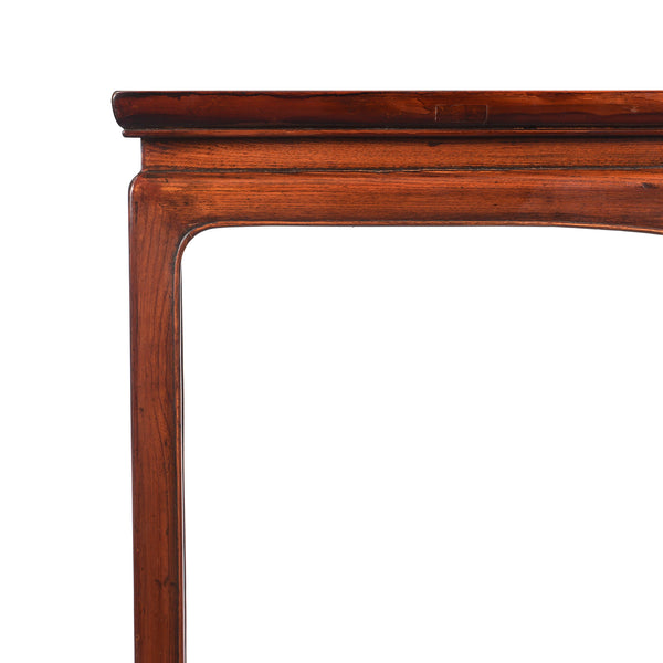 Vintage Chinese Red Elm Half Table | indigo Antiques - Indigo Antiques