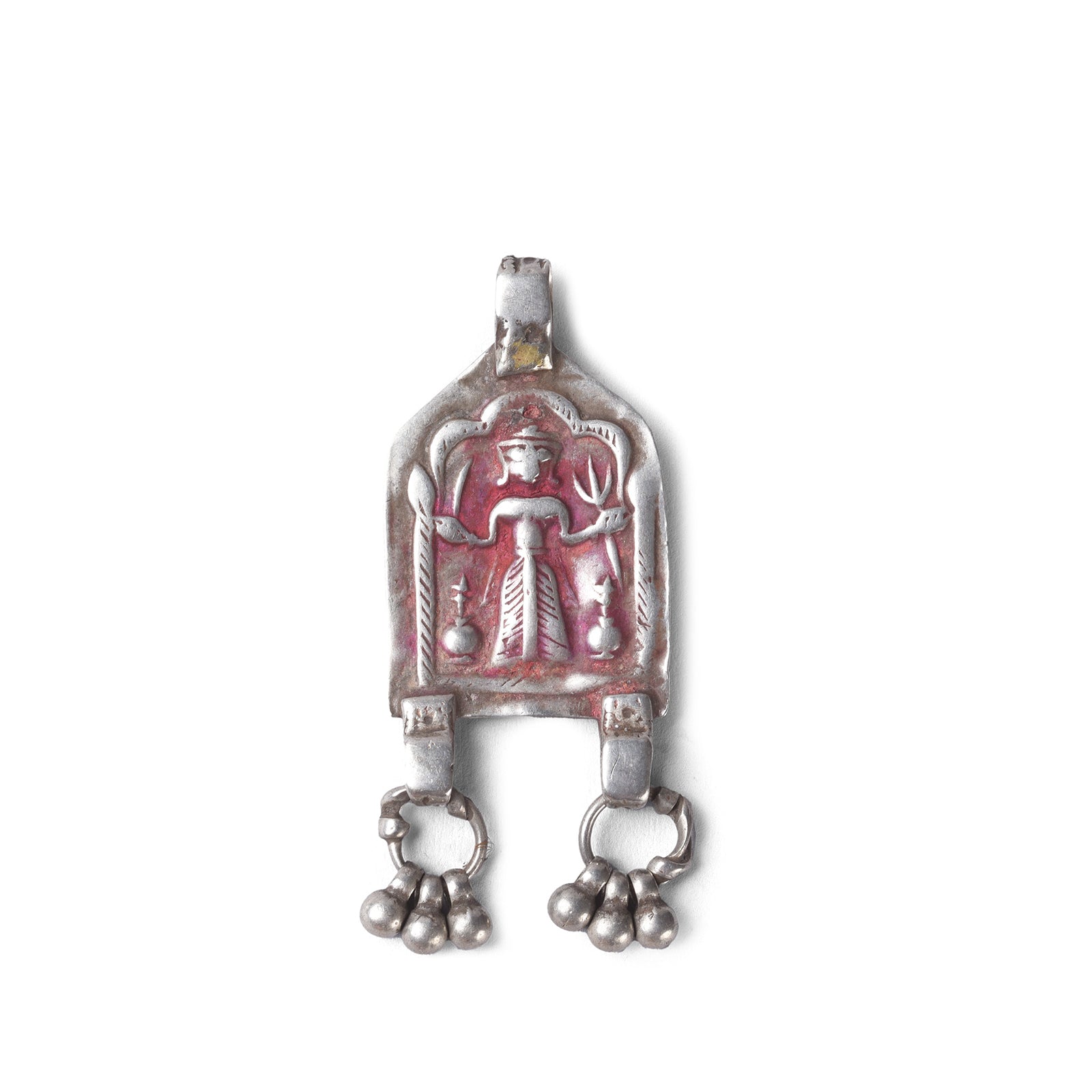 Antique Tribal Silver Bhairava Amulet From Rajasthan | Indigo Antiques