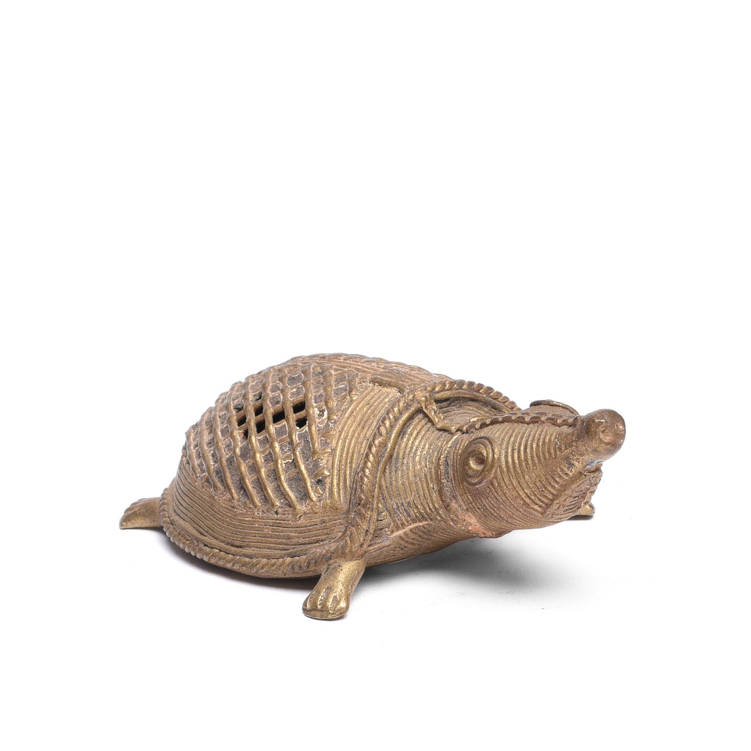 Brass Dokra Work Turtle From Orissa | Indigo Antiques