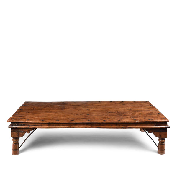 Carved Acacia Wood Takhat Table From Rajasthan - 19thC | Indigo Antiques