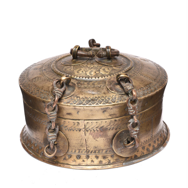Indian Brass Paan Box From Rajasthan - Early 20thC | Indigo Antiques