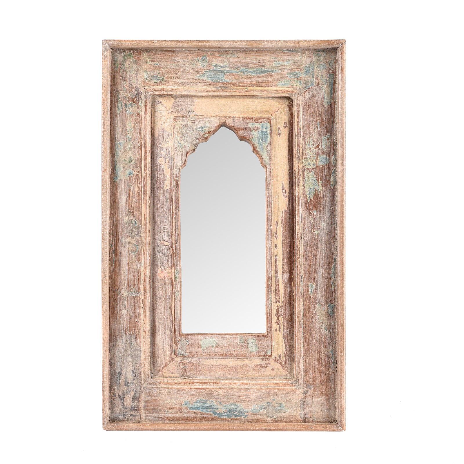 Indian Mihrab Mirror Made From Old Teak (35.5 x 56cm) | Indigo Antiques