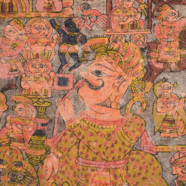 Pabuji Ki Phad Painting On Cotton - Circa 1900 | Indigo Antiques