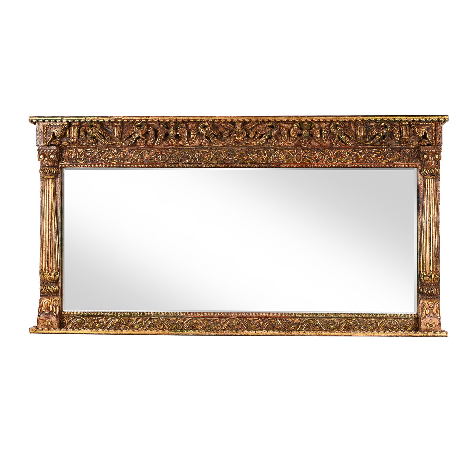 Reproduction Carved Painted Bikaner Style Mirror | Indigo Antiques