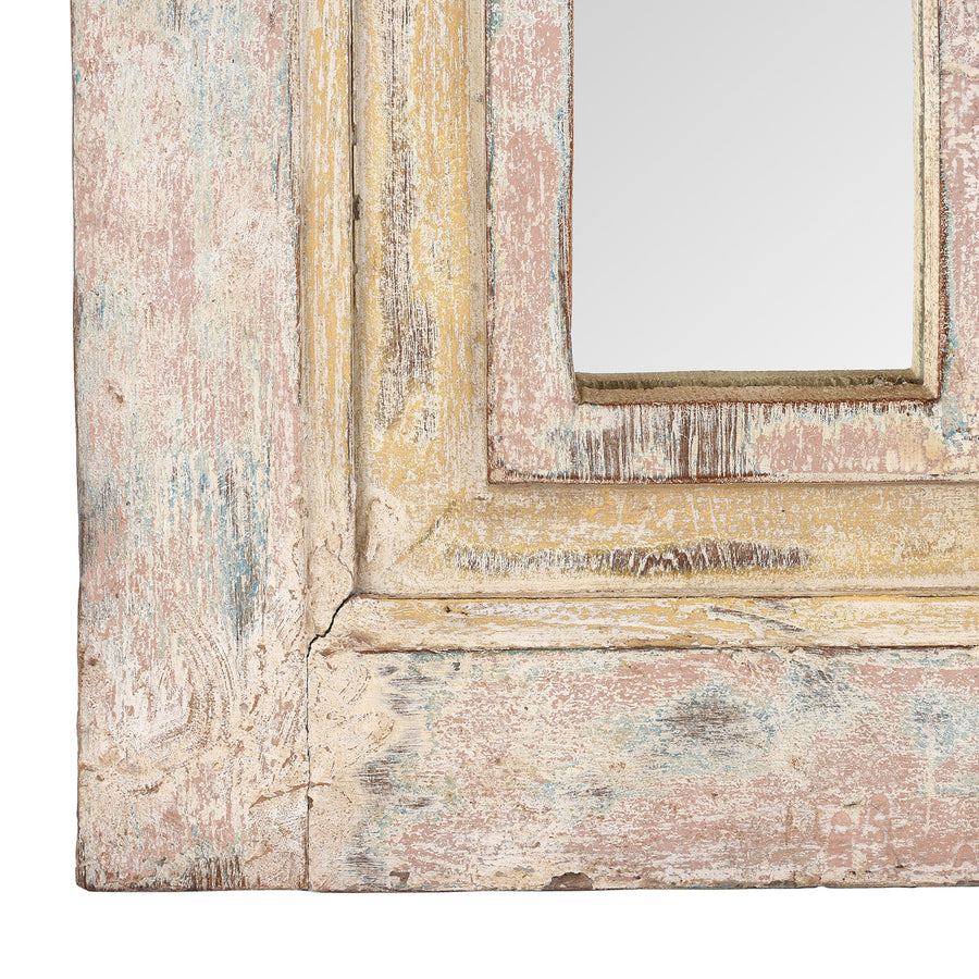 Small Indian Mirror Made From Old Teak Mihrab Panel - 19th Century ...