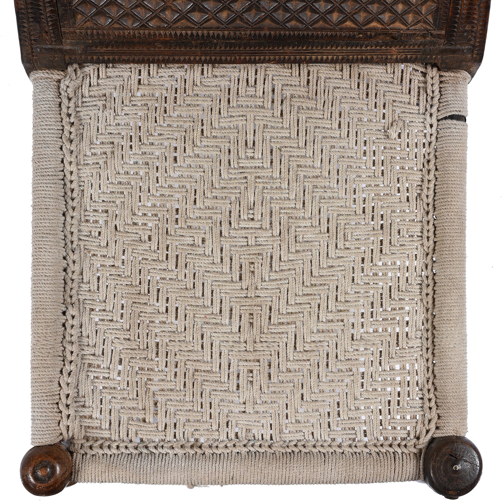 Chip Carved Low Pidha Chair From Rajasthan - 19th Century | INDIGO ...