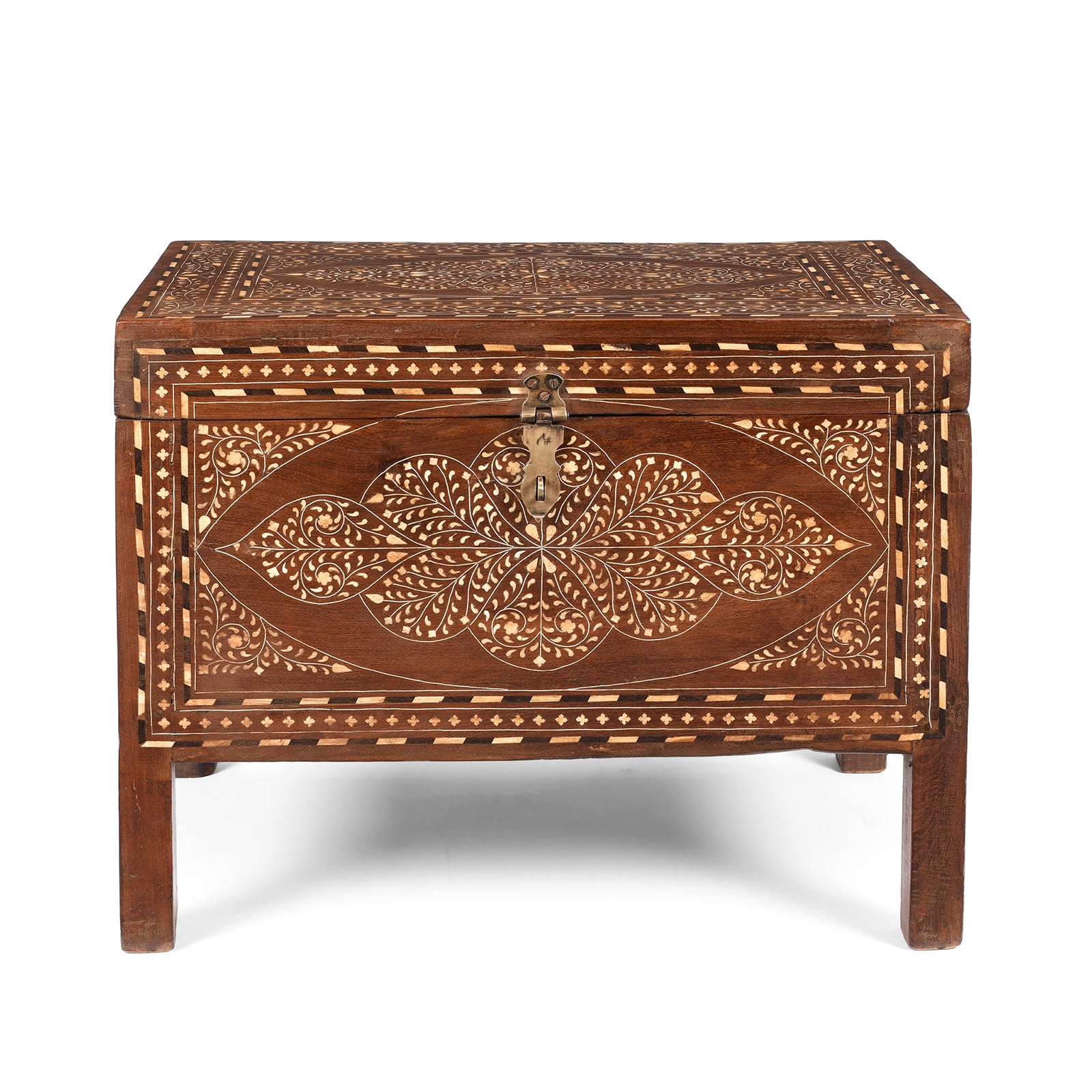 Indian Chest Of Drawers - With Later Bone Inlay Work Ca 1920 | Indigo ...