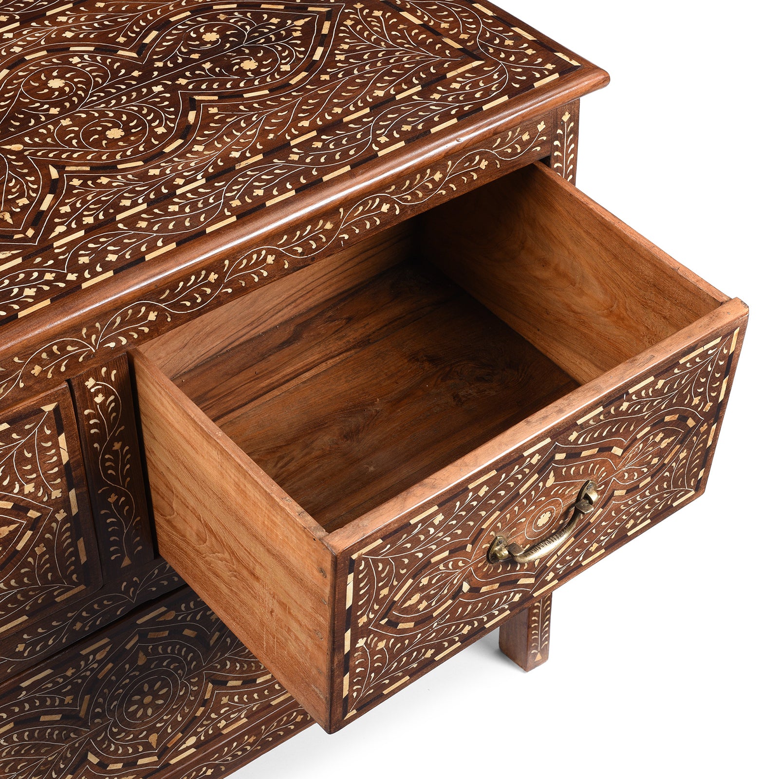Indian Chest Of Drawers - With Later Bone Inlay Work Ca 1920 | Indigo ...