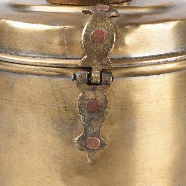 Vintage Small Brass Food Caddy From Bombay - Ca 1920 | Indigo Antiques