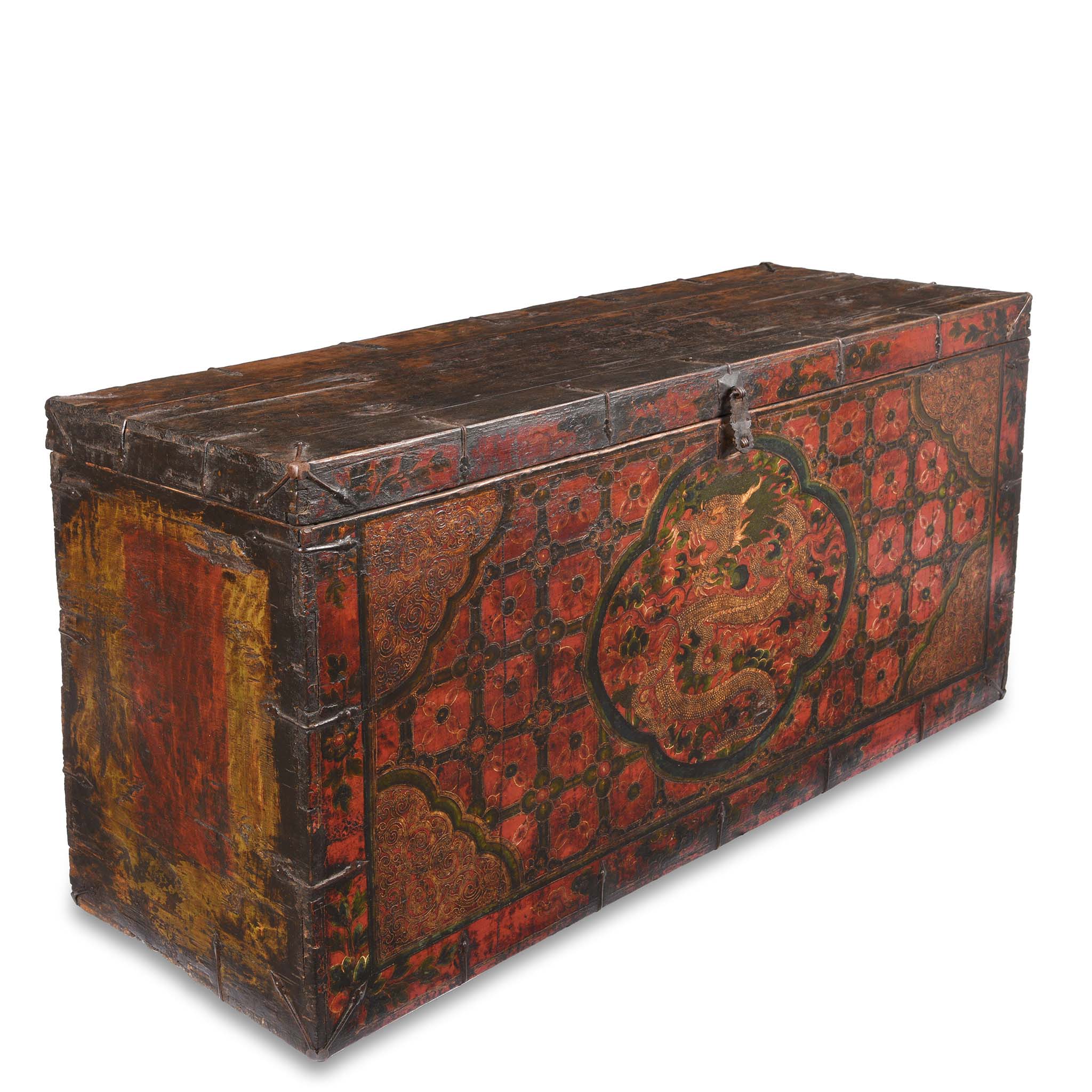 Painted Tibetan 'Dragon' Storage Chest - 18thC | Indigo Antiques