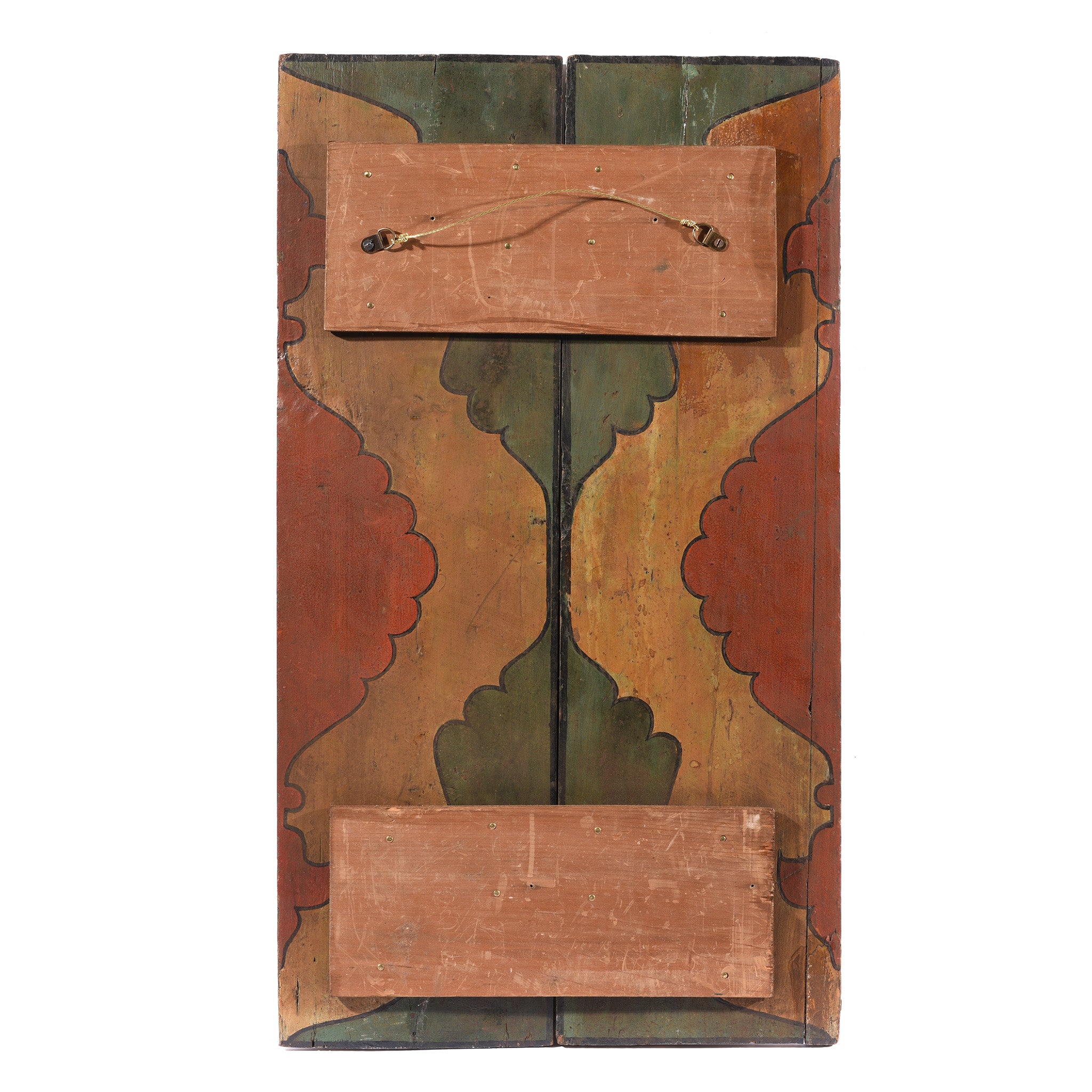 Painted Indian Window Shutter from Hyderabad - 19thC - Indigo Antiques