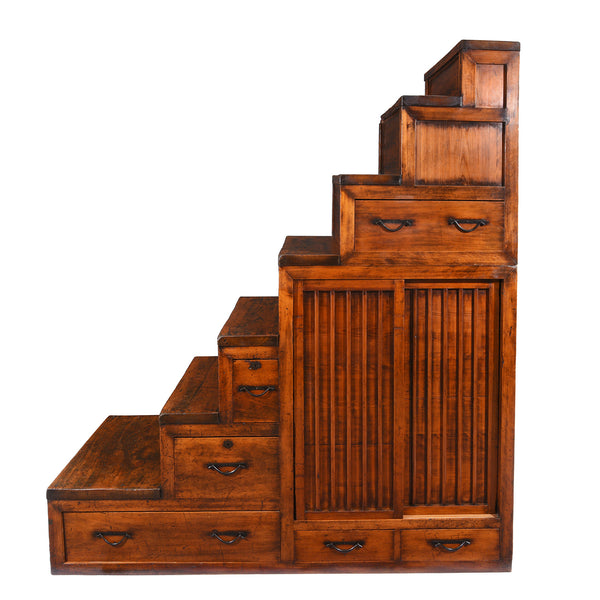 Japanese Kaidan Dansu (Step Tansu) - Meiji Period | Indigo Antiques