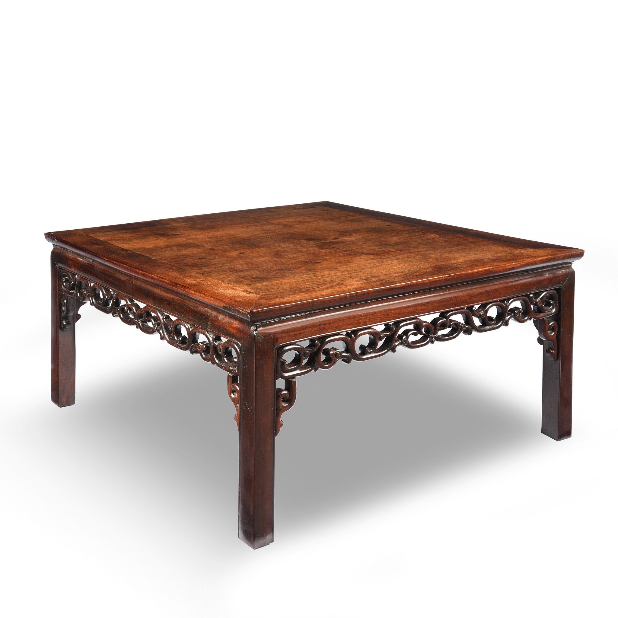 Square Chinese Rosewood Opium Table - 19thC - Indigo Antiques