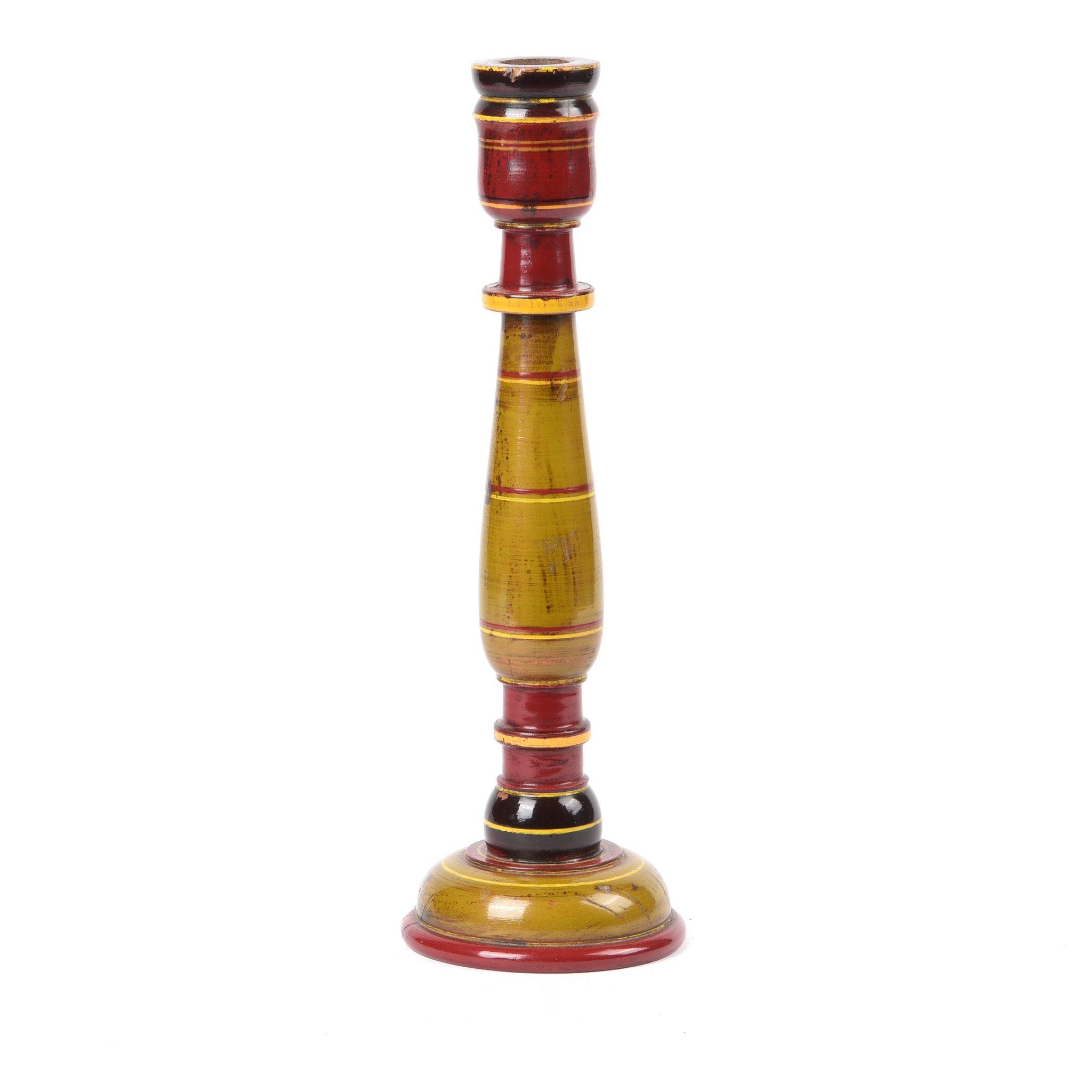 Carved Teak Indian Candlestick Made From An Old Charpoy Leg - 19thC ...