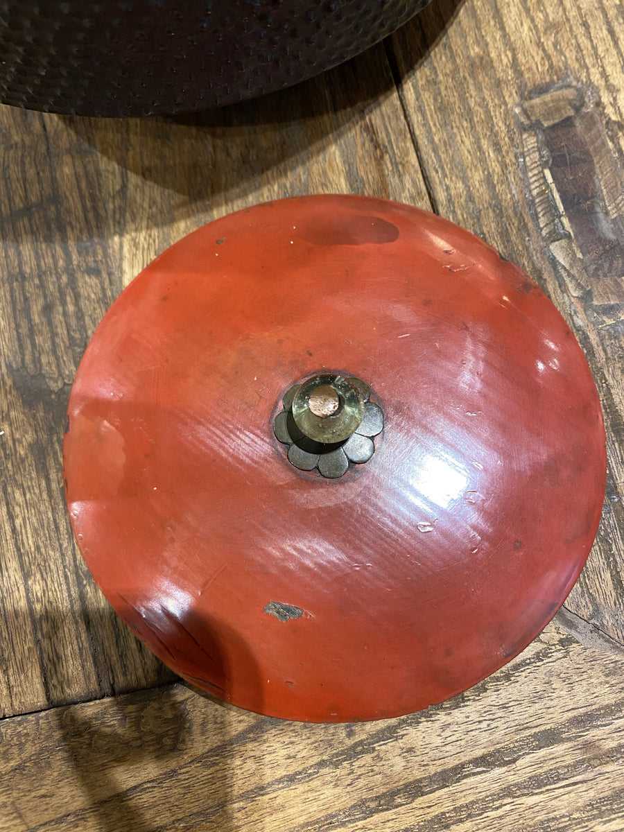 Cast Iron Tea Pot With Red Lacquer Lid - Ca 1930 – Indigo Antiques