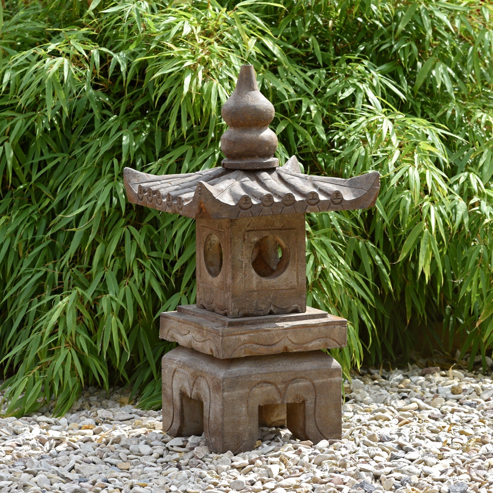 Japanese Style Stone Snow Lantern - Ishi Doro - Indigo Antiques