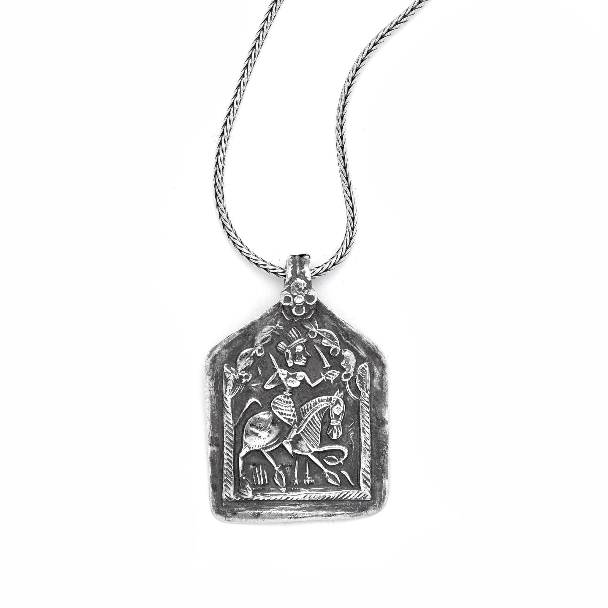 Old Tribal Silver Amulet from Rajasthan - 19thC - Indigo Antiques