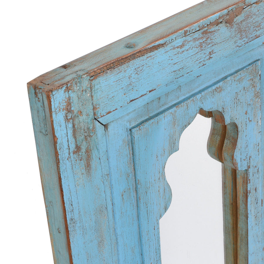 Small Mihrab Mirror Made From Old Teak – Indigo Antiques