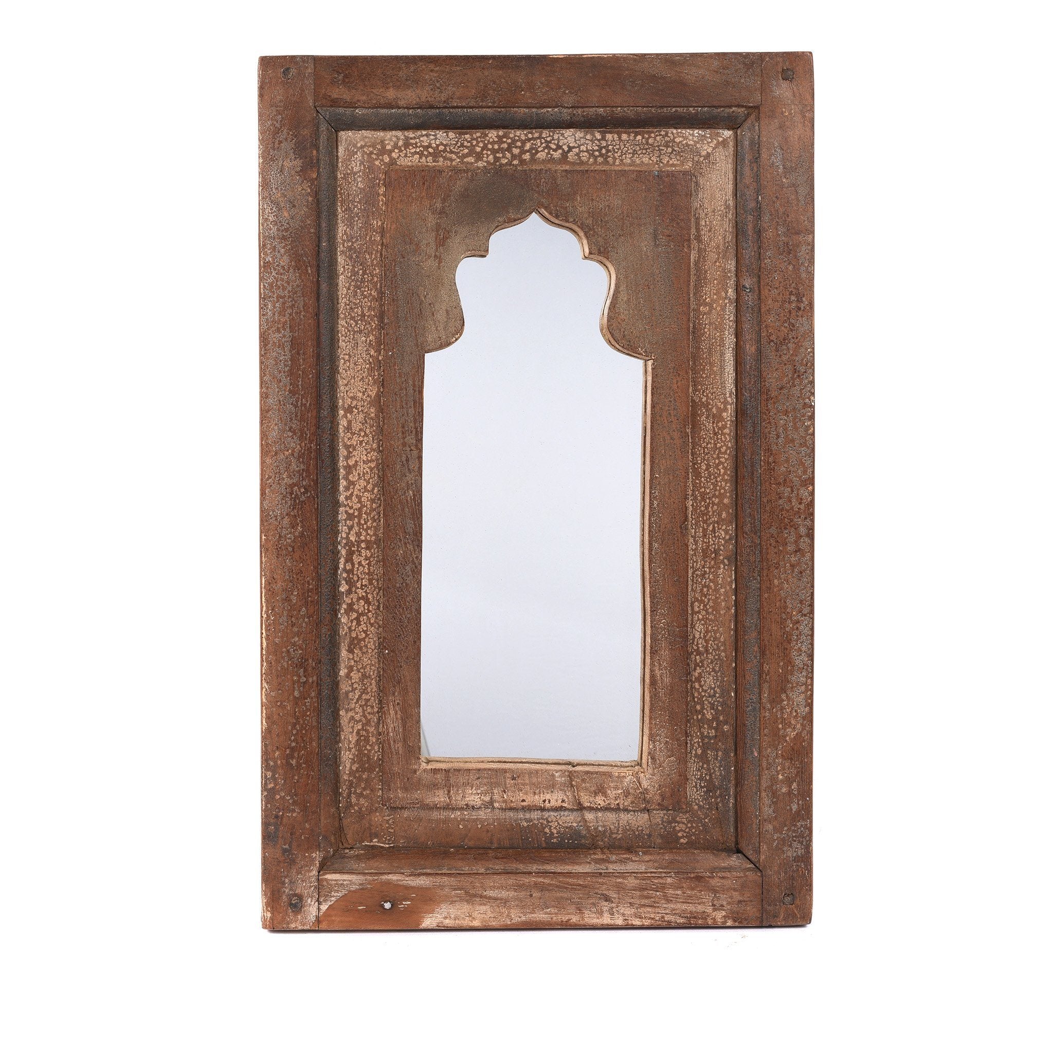 Small Painted Mihrab Mirror Made From Old Teak | Indigo Antiques