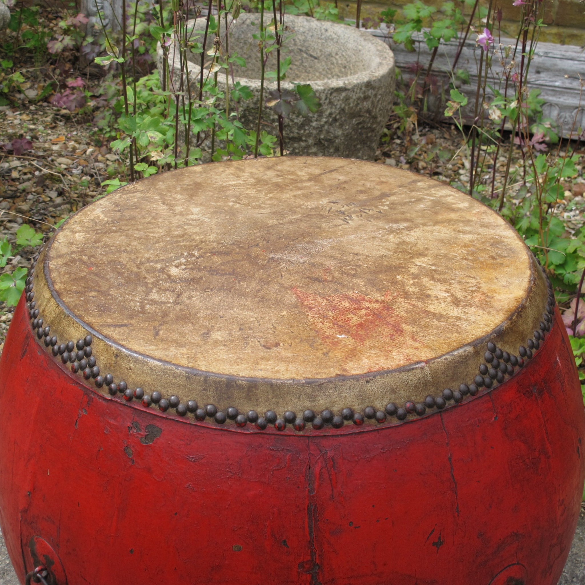 Vintage Chinese Drum (Tanggu) - 19thC - Indigo Antiques
