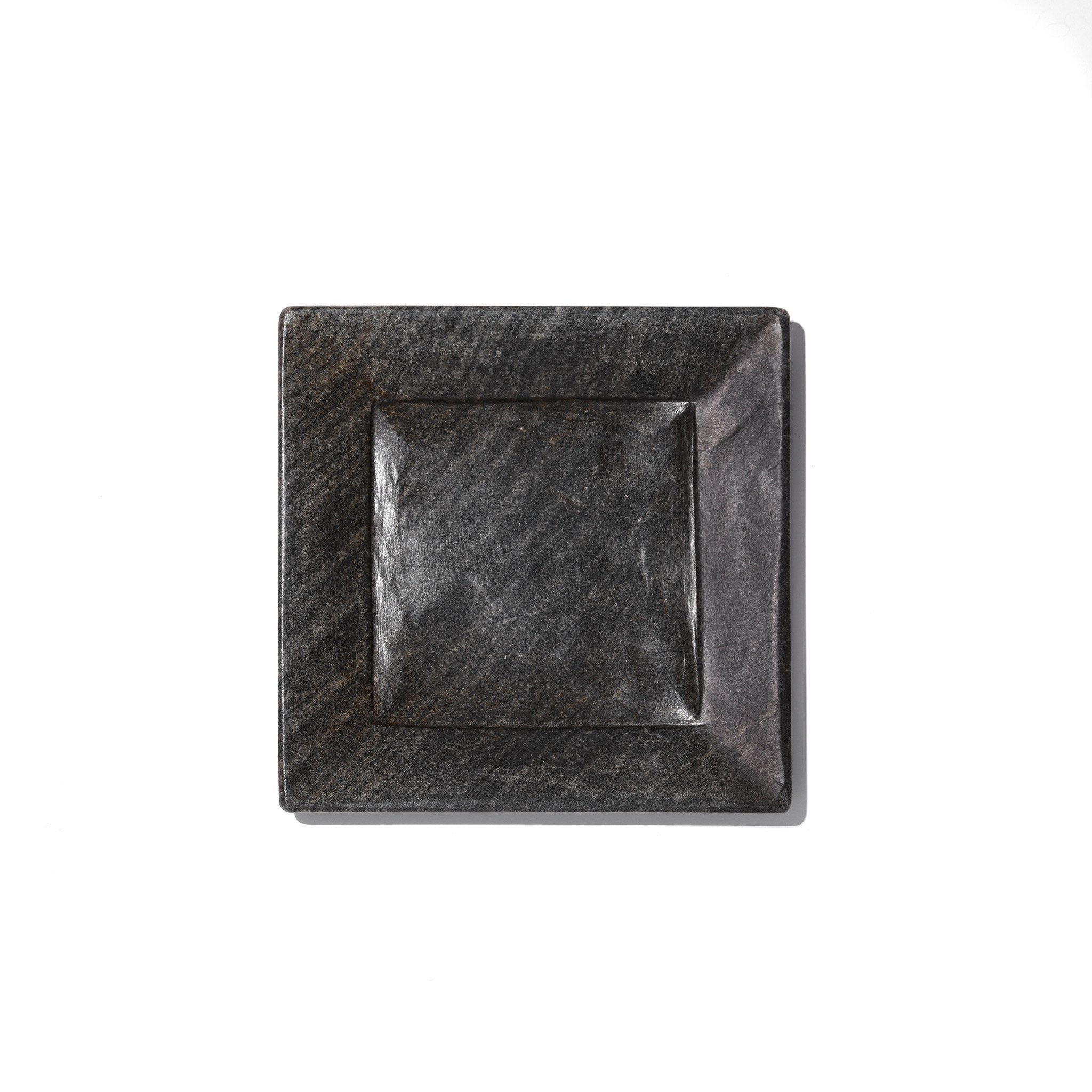 Hand Carved Black Marble Plates - Indigo Antiques